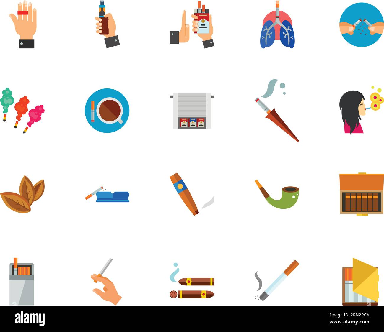 Smoking icon set Stock Vector Image & Art - Alamy