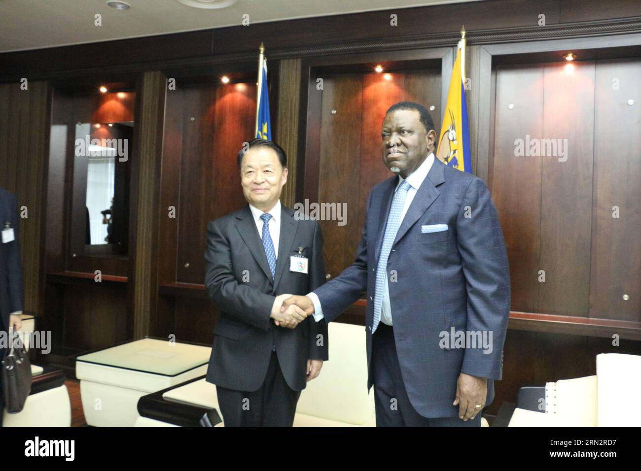 (150321) -- WINDHOEK, March 21, 2015 -- Namibia s President Hage ...