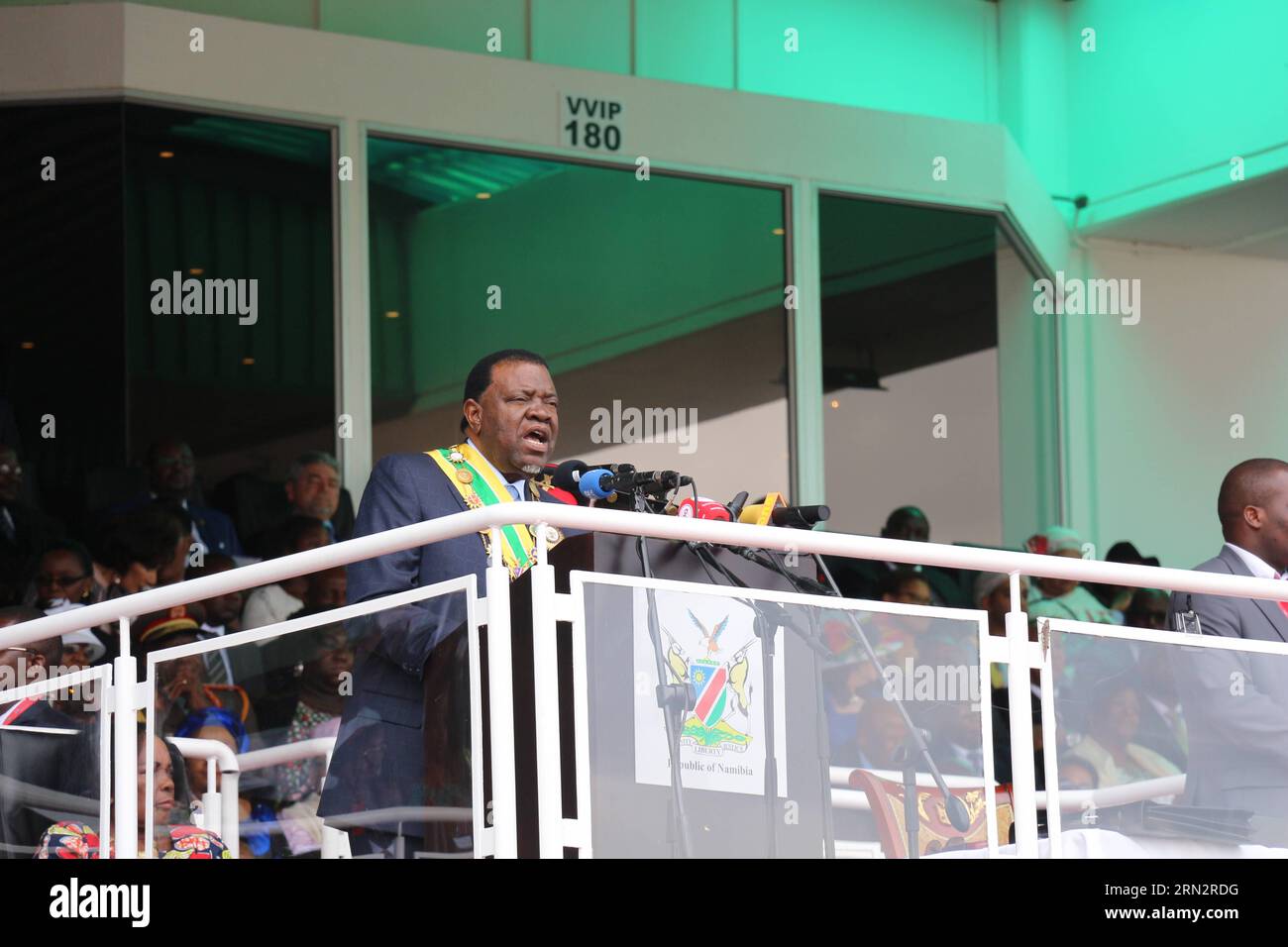 (150321) -- WINDHOEK, March 21, 2015 -- Namibia s new President Hage ...