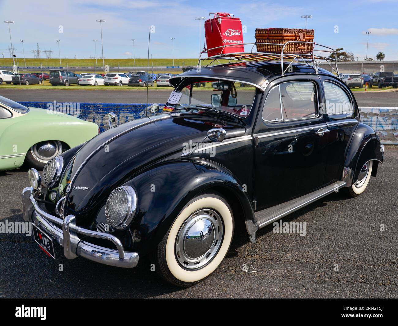 Volkswagen VW Beetle Black Vintage Retro On Show Shine, Melbourne Victoria Australia Stock Photo ...