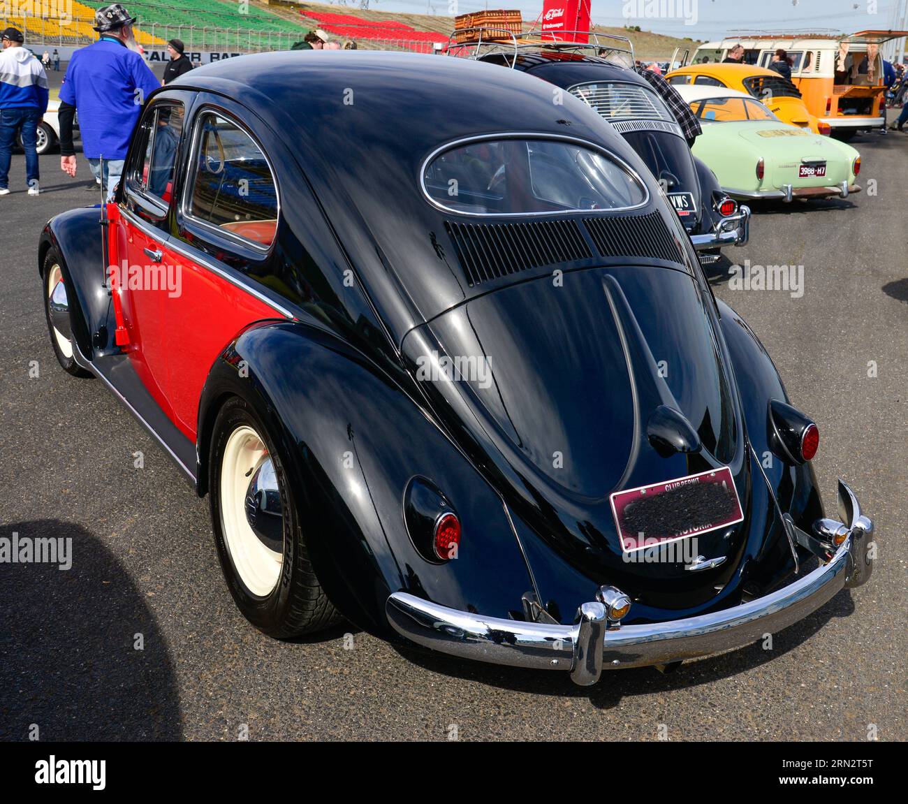 Volkswagen VW Beetle Black Red Vintage Retro On Show Shine, Melbourne Victoria Australia Stock ...