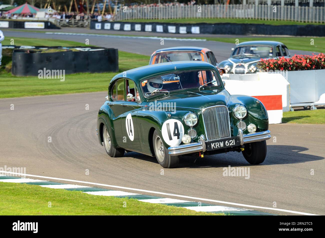 Jaguar Mk VII classic saloon, vintage racing car competing in the St Marys Trophy at the ...