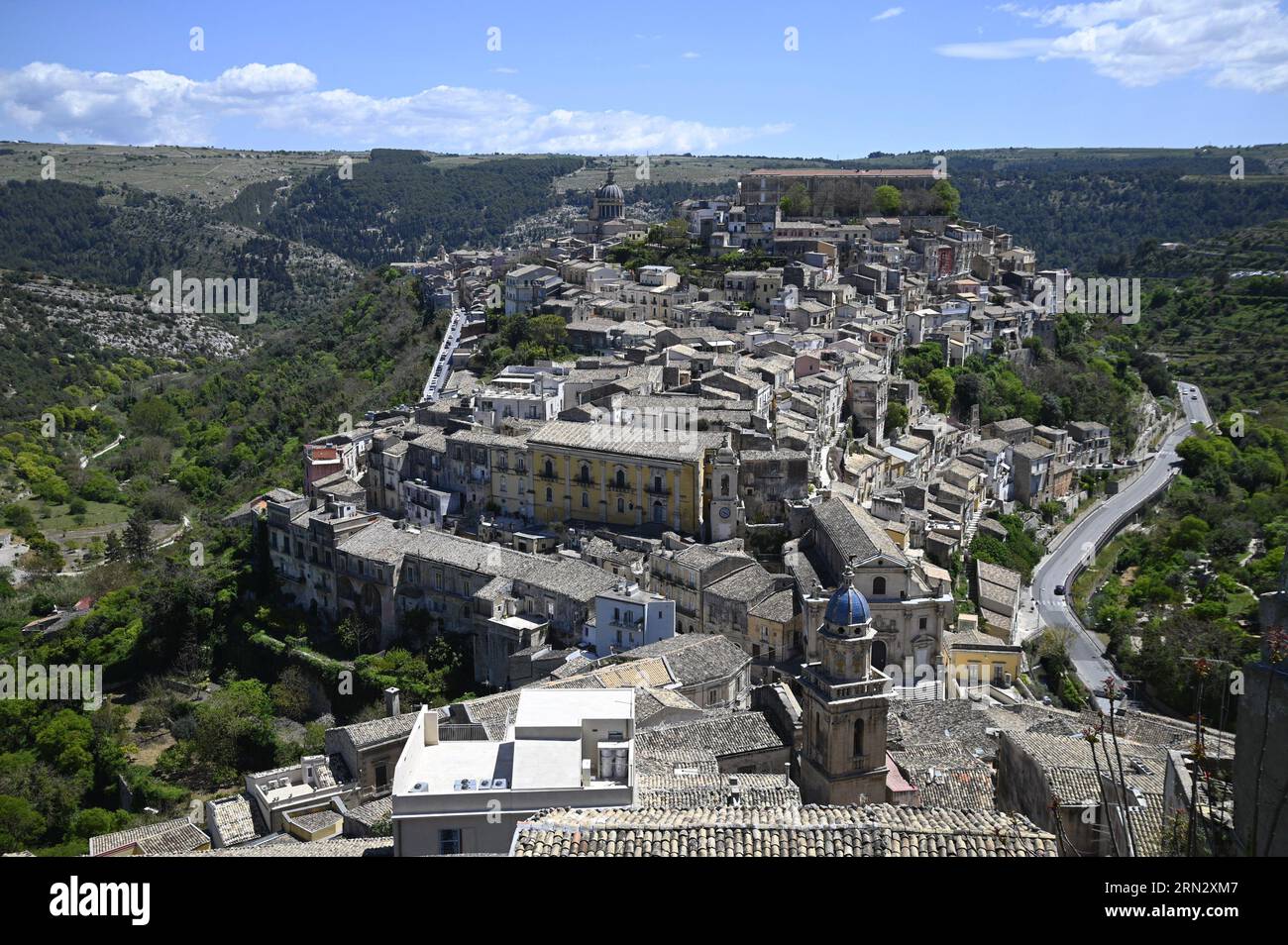 Landscape with panoramic view of Ragusa Ibla as seen from the Chiesa di ...