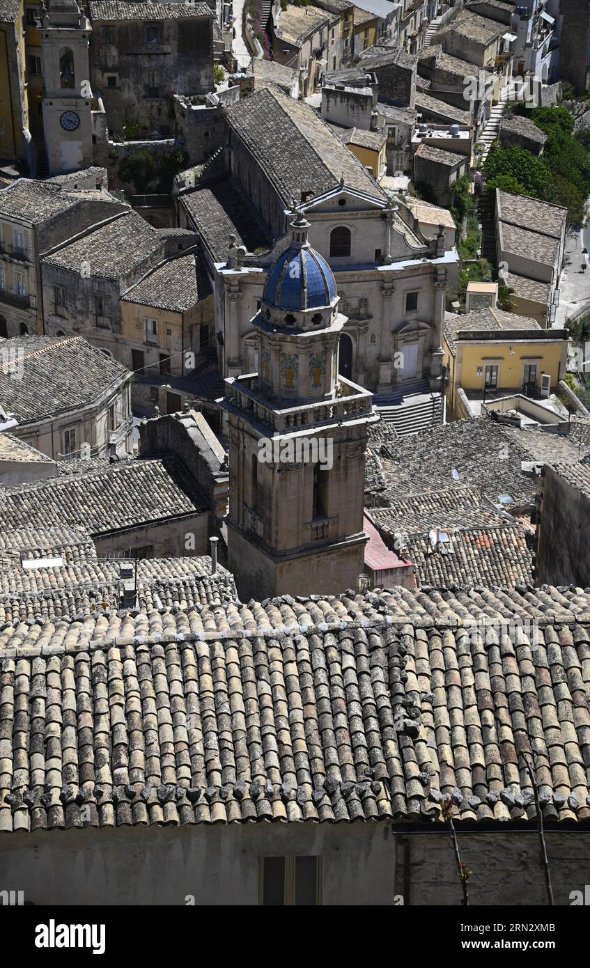 Blue dome of the Baroque style Chiesa di Santa Maria dell’Itria with ...