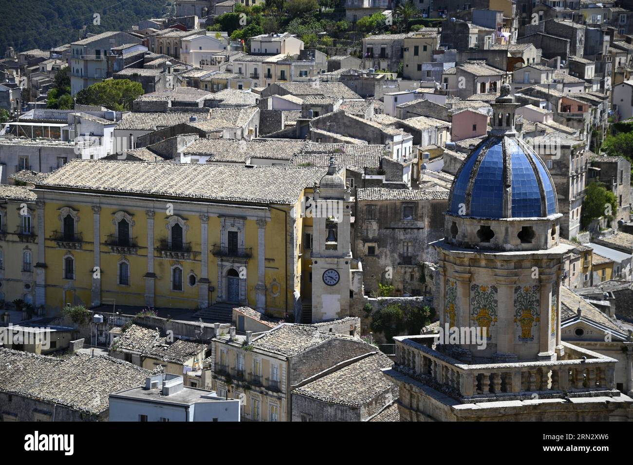 Blue dome of the Baroque style Chiesa di Santa Maria dell’Itria with ...