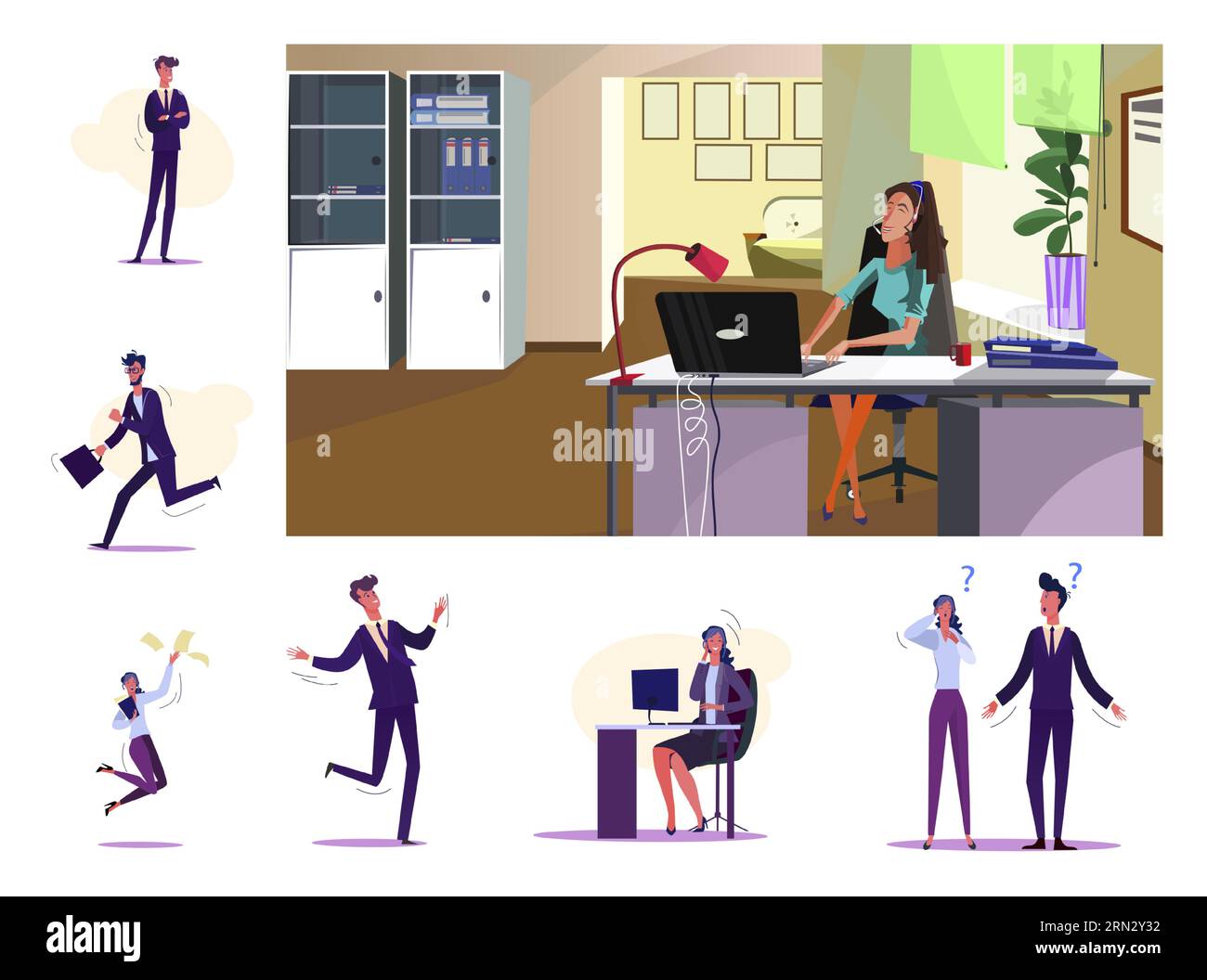 Set of cheerful business people Stock Vector Image & Art - Alamy