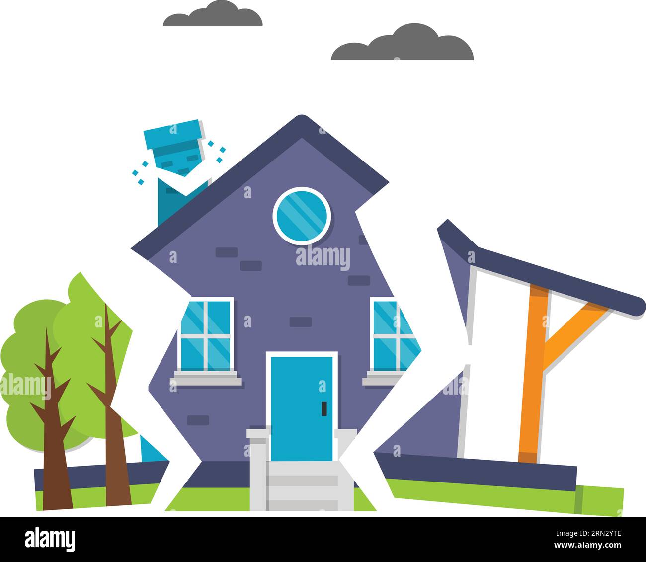 Earthquakes Concept, Power of Nature Vector Color Icon Design, Natural ...