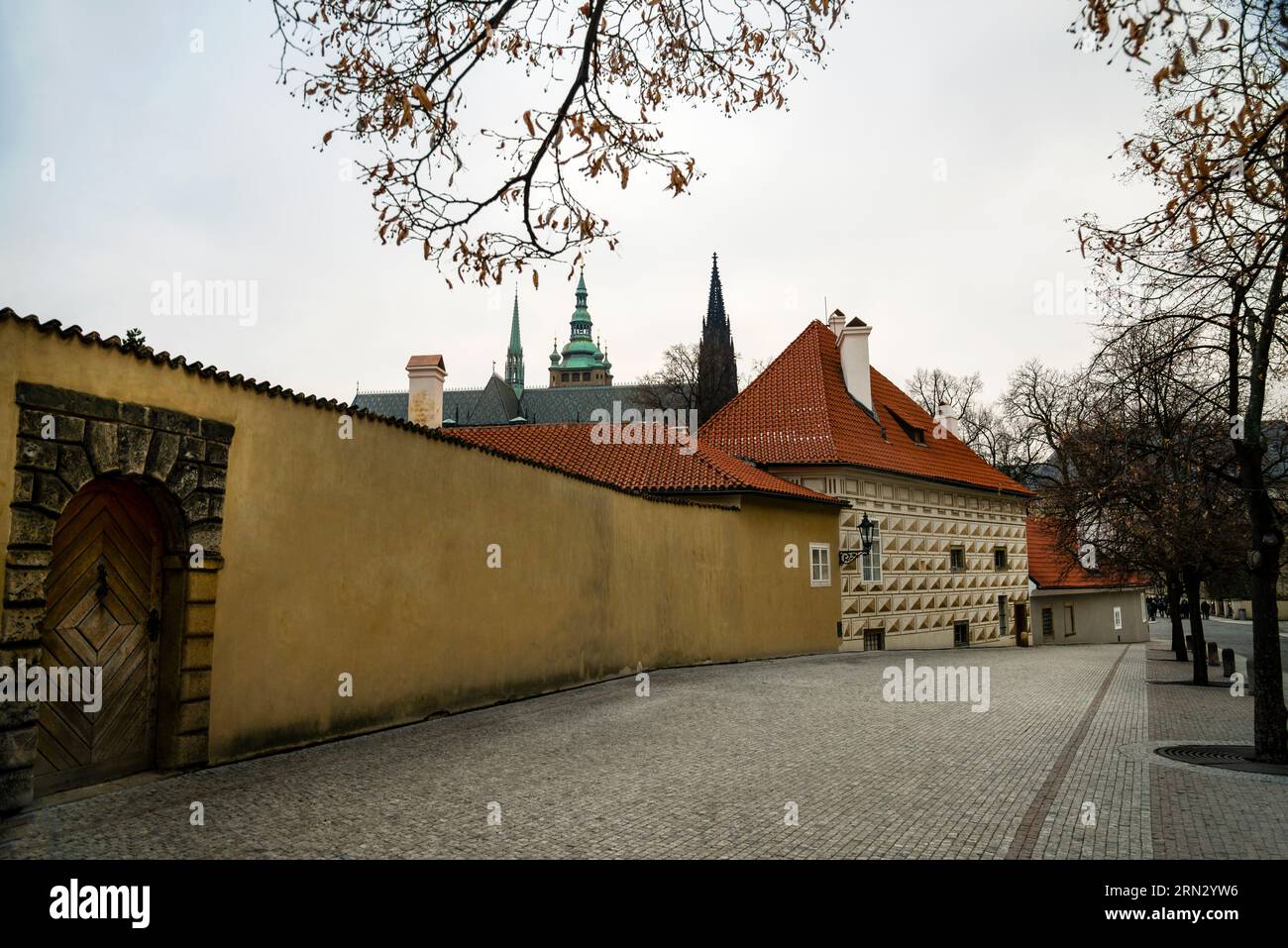 Sgraffito painted building in Prague, Czech Republic Stock Photo - Alamy