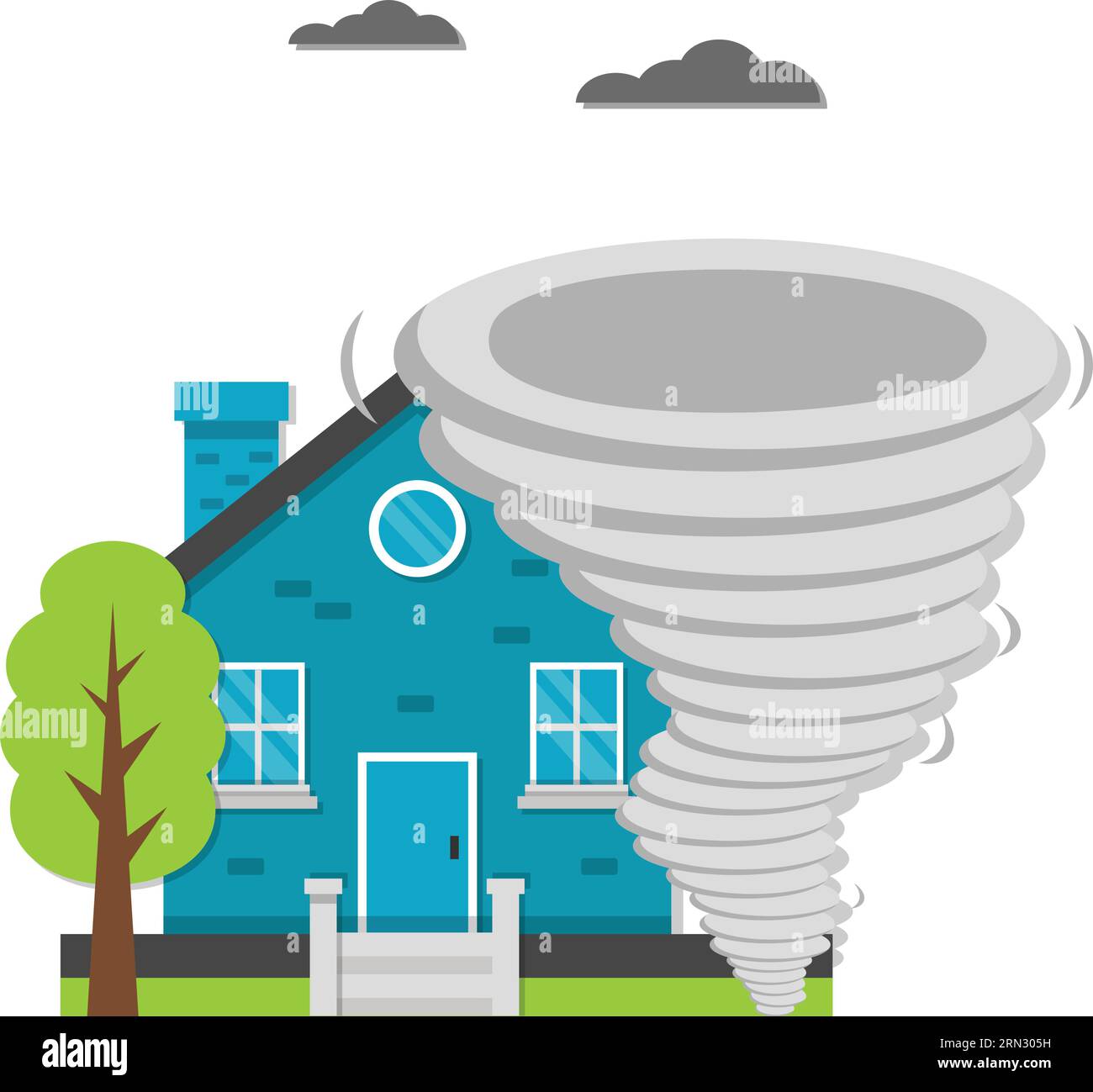 Tornado or Dust Storm Concept, Power of Nature Vector Color Icon Design ...