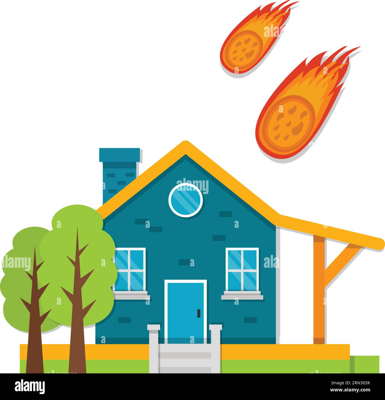 The Fall of Meteorite Concept, observed fall from outer Space Vector ...