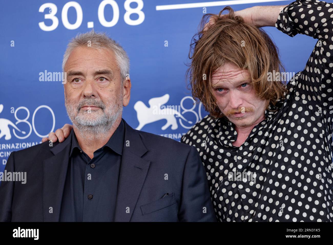 Director Luc Besson, left, and Caleb Landry Jones pose for ...