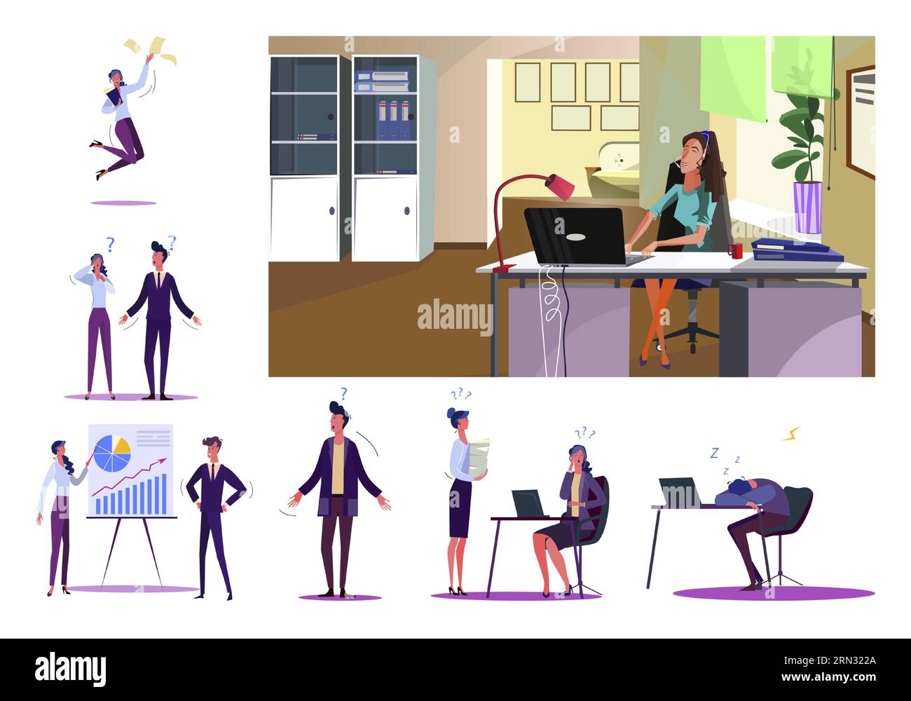 Woman sleeping while working people Cut Out Stock Images & Pictures - Alamy