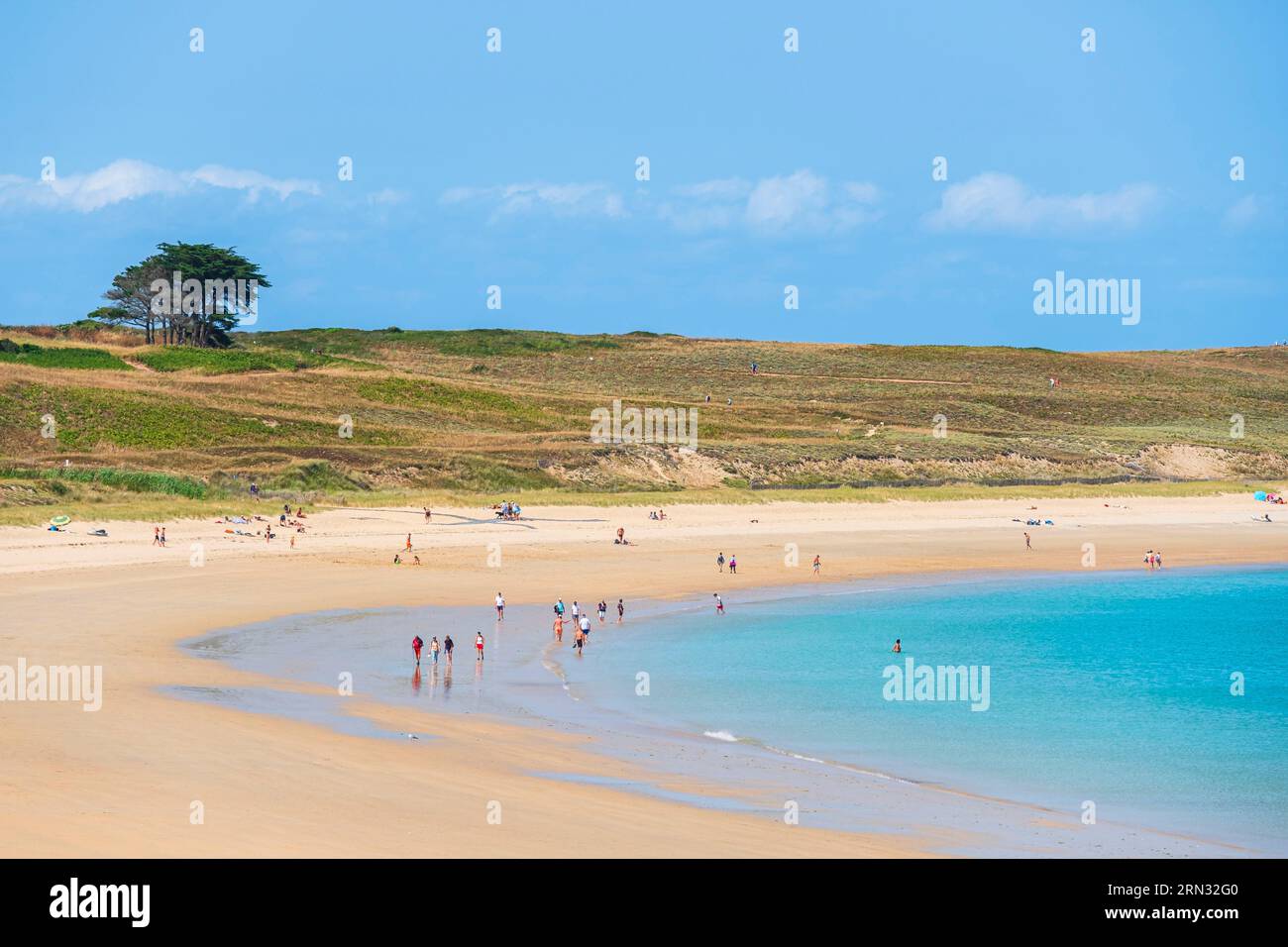 France, Morbihan, Houat island, the Great beach or Tréa’ch er Gourèd ...