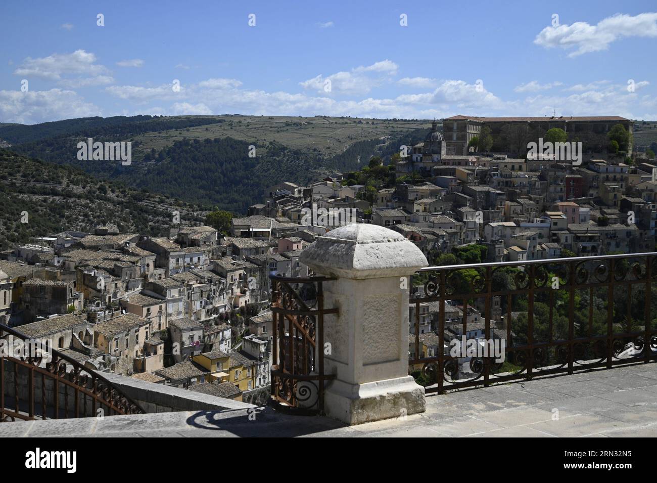 Landscape with panoramic view of Ragusa Ibla as seen from the Chiesa di ...