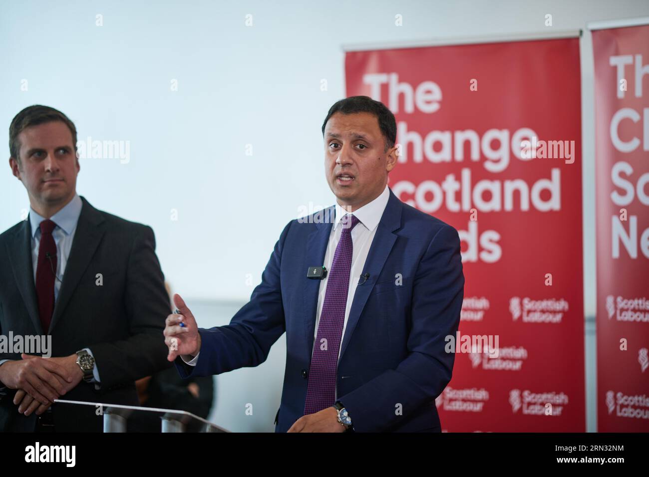 Glasgow Scotland, UK 31 August 2023. Scottish Labour Leader Anas Sarwar ...