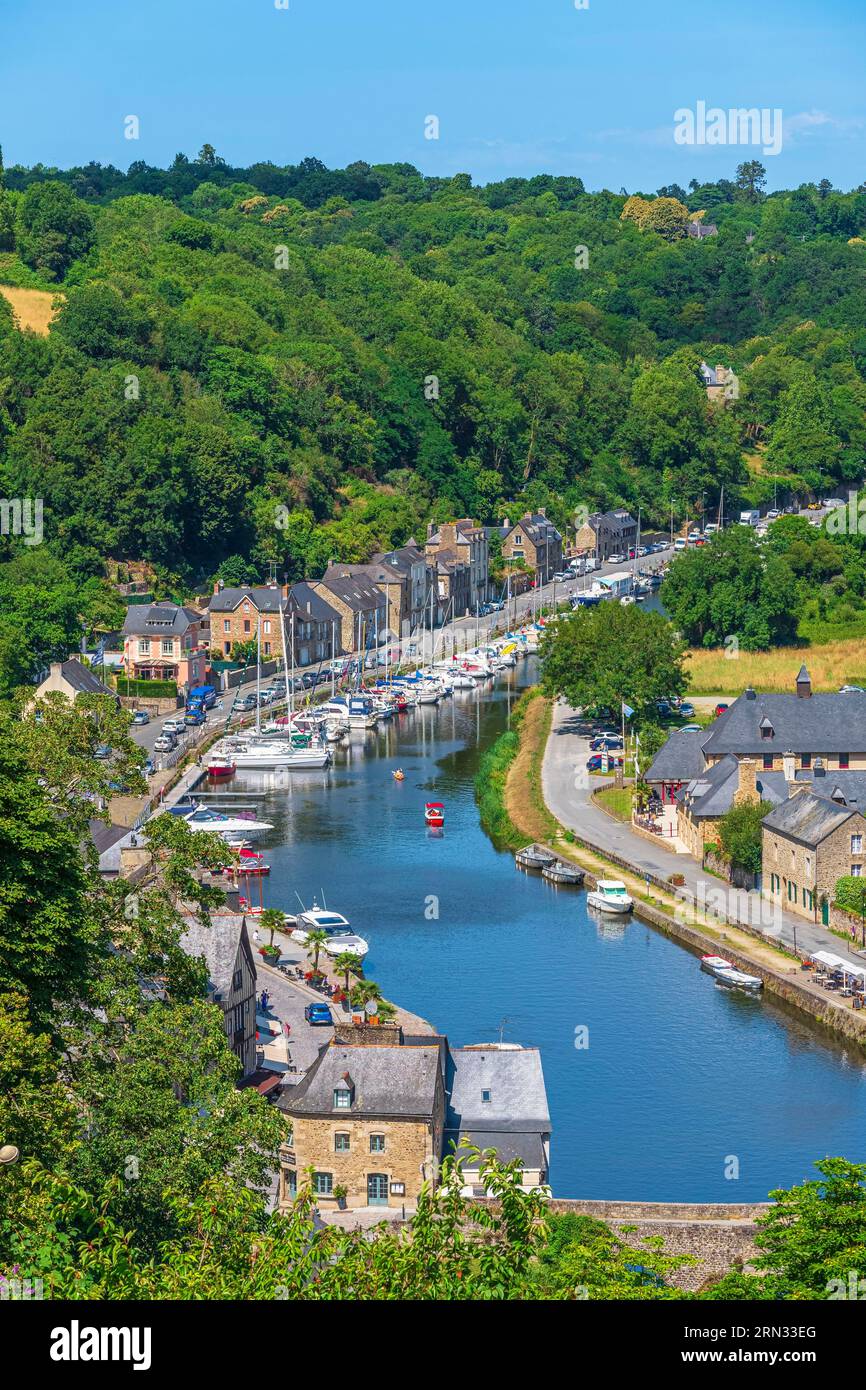 France, Cotes-d'Armor, Dinan, the port of Dinan along the Rance river ...