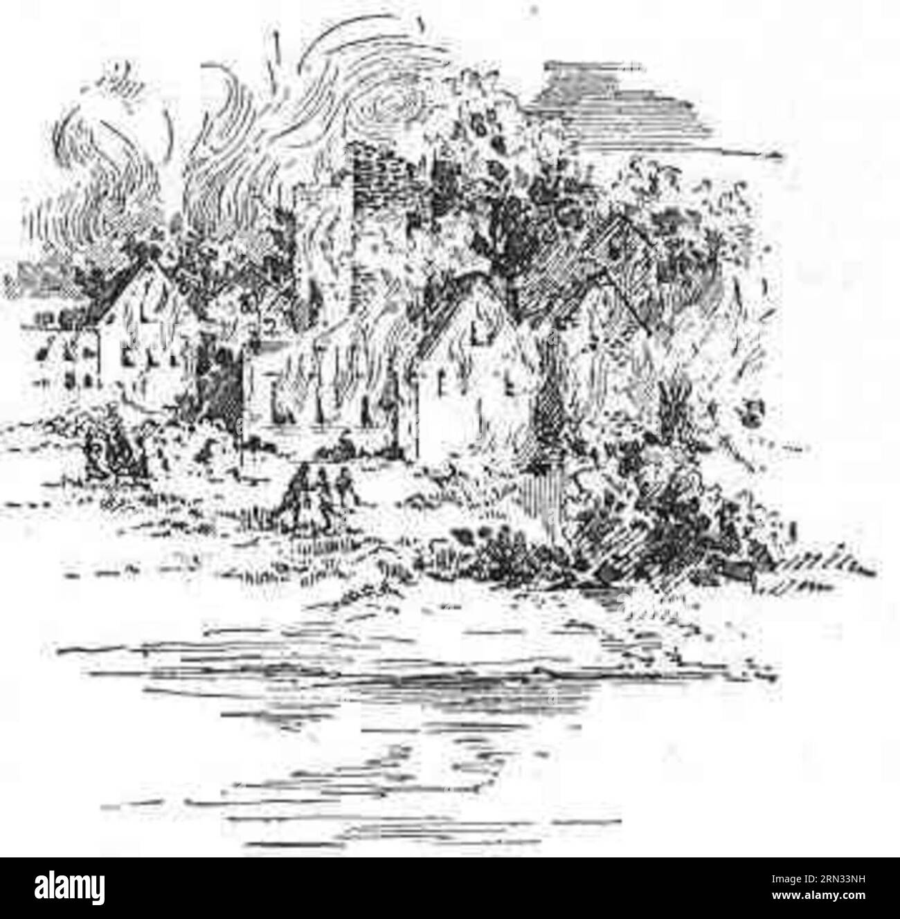 THE BURNING OF JAMESTOWN Stock Photo - Alamy