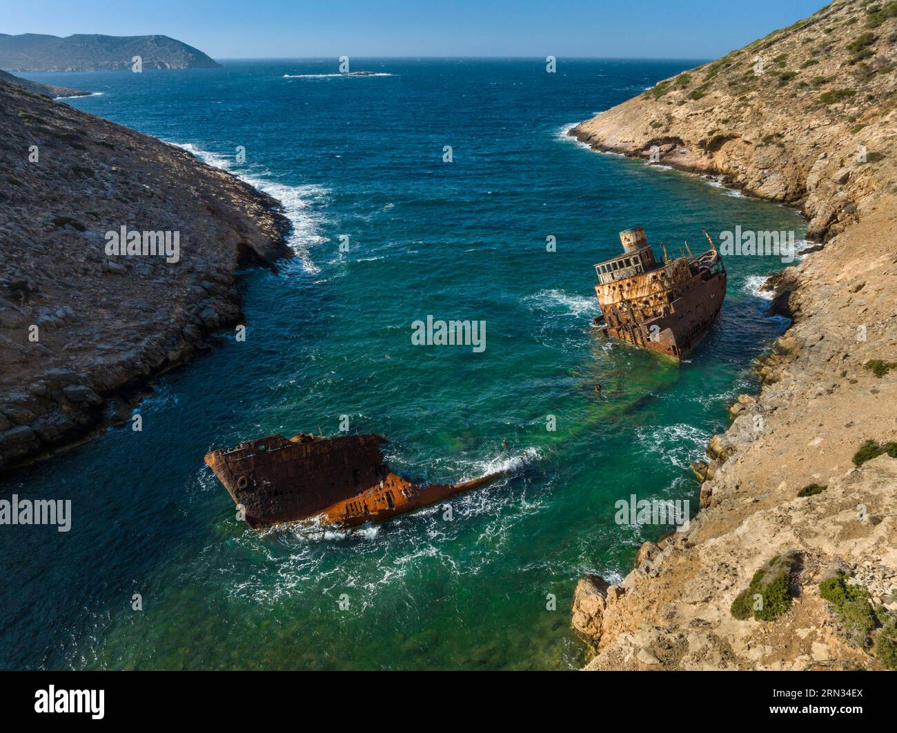 Greece, Egean Sea, Eastern Cyclades archipelago, Amorgos island ...
