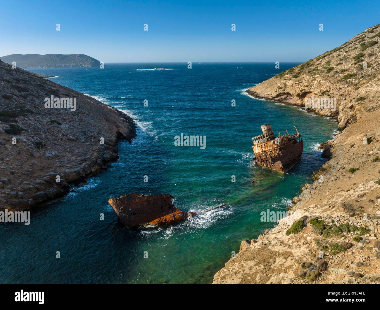 Greece, Egean Sea, Eastern Cyclades archipelago, Amorgos island ...