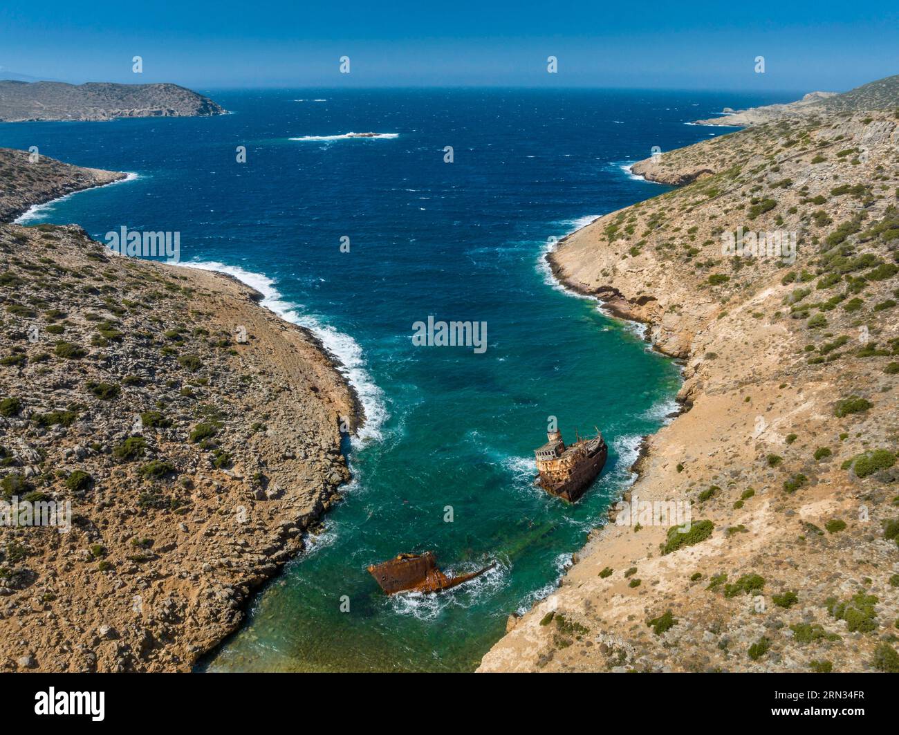 Greece, Egean Sea, Eastern Cyclades archipelago, Amorgos island ...