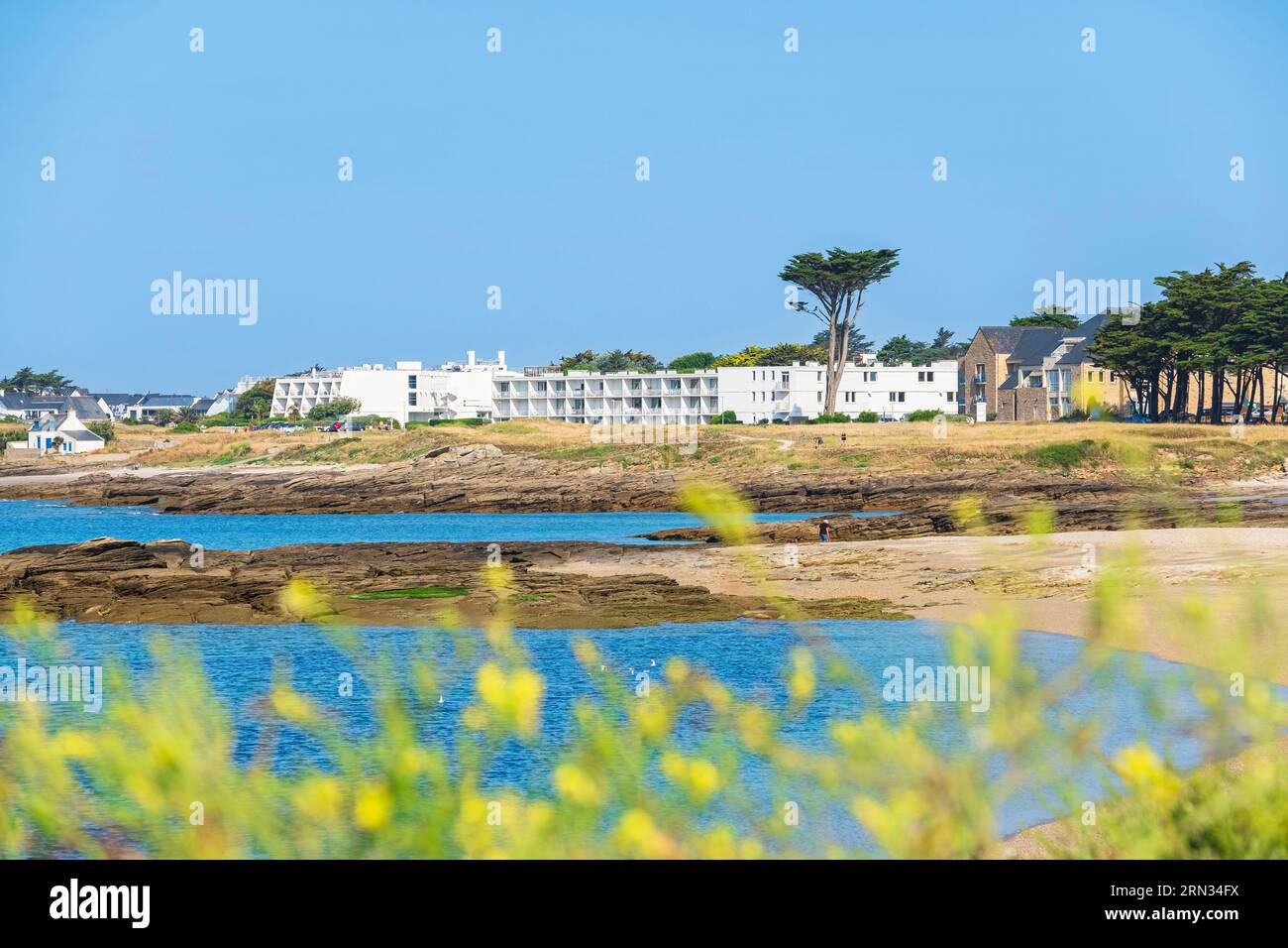 France, Morbihan, Quiberon Peninsula, Quiberon seen from the Pointe du ...