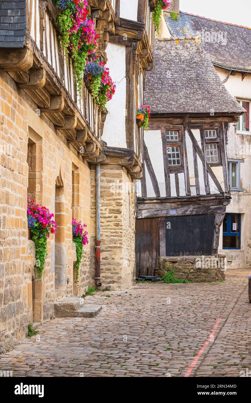 France, Finistere, Quimperle, Dom Morice street, the oldest house in ...
