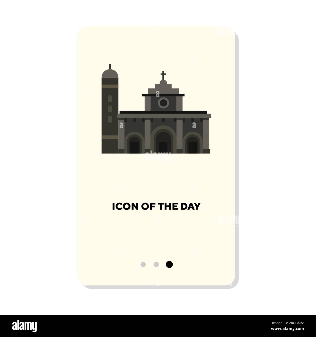 Manila cathedral in Philippines isolated on white Stock Vector Image ...