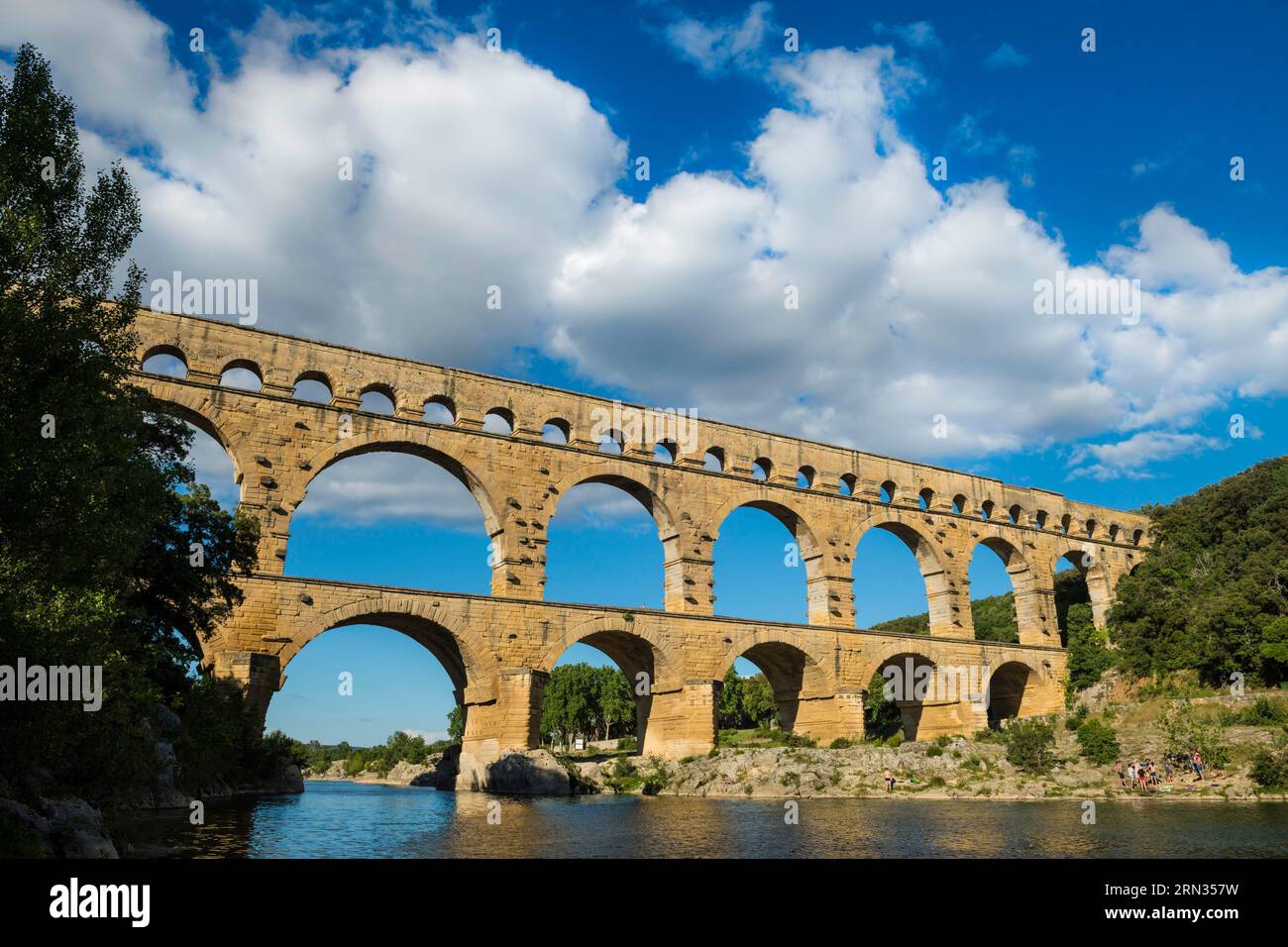 France, Gard (30), Vers Pont du Gard, the Gard bridge listed historical ...