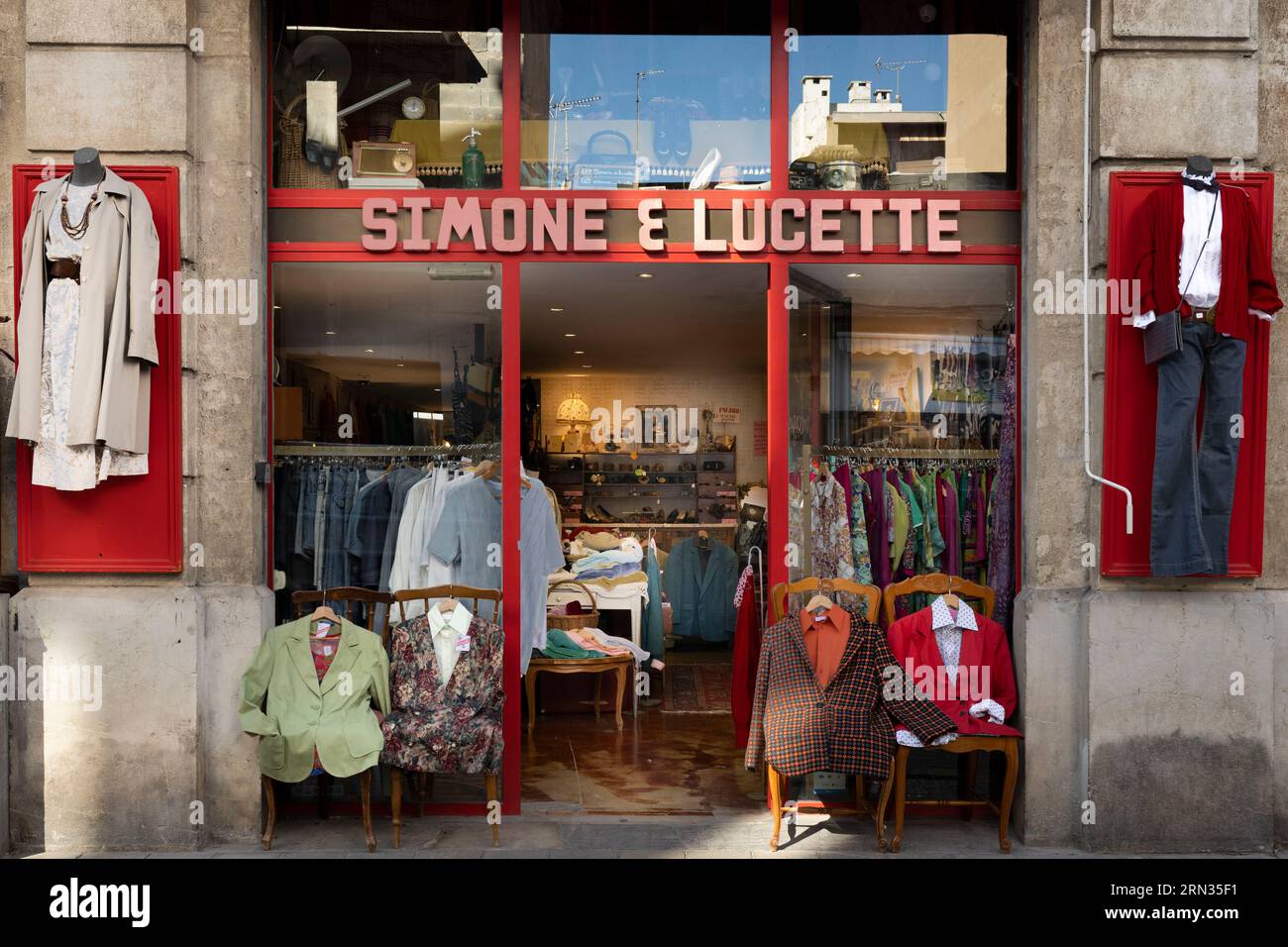 France, Herault, Sete, Simone et Lucette Boutique, vintage clothes shop ...