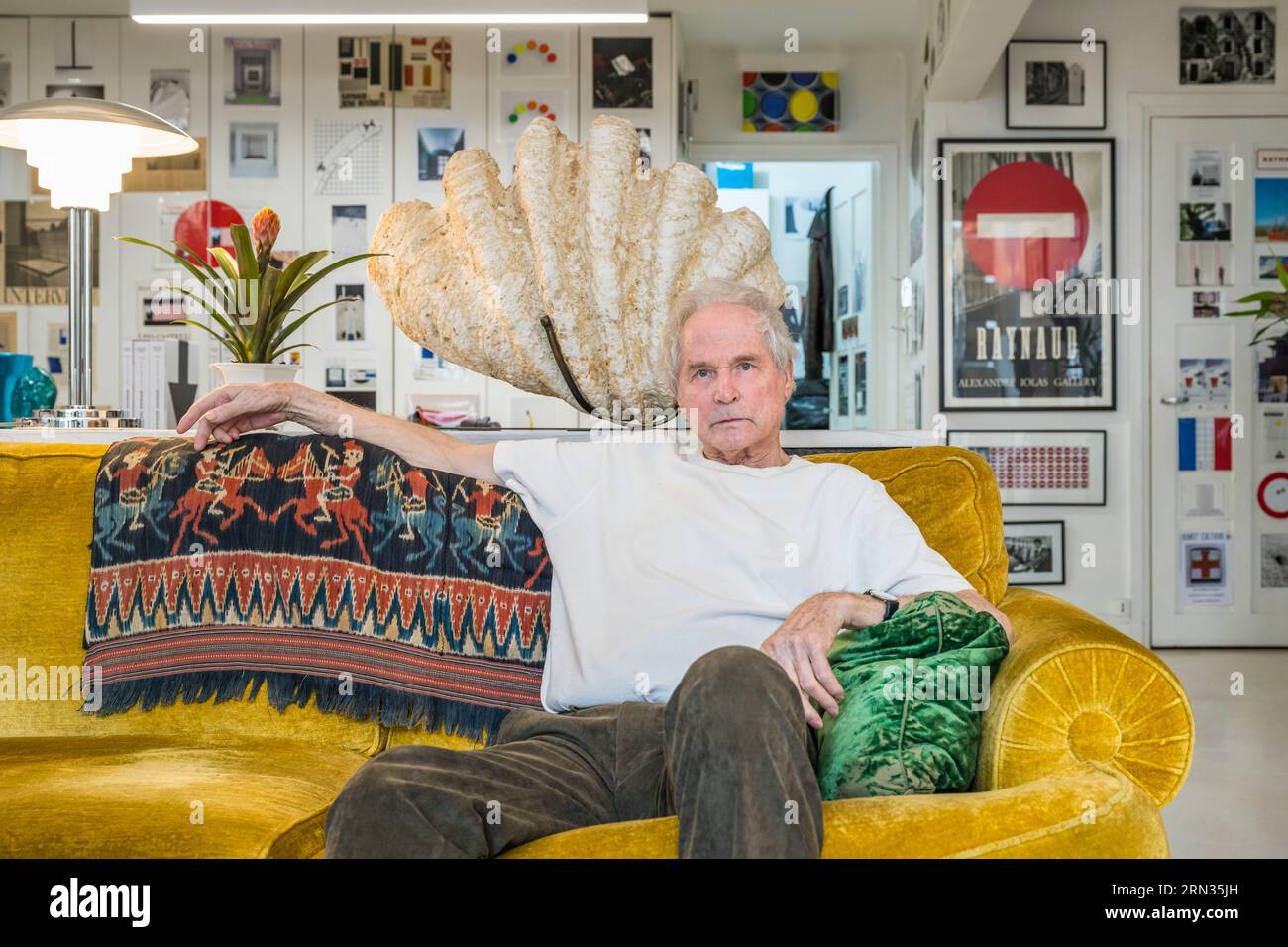 France, Paris, visual artist Jean-Pierre Raynaud in his studio ...