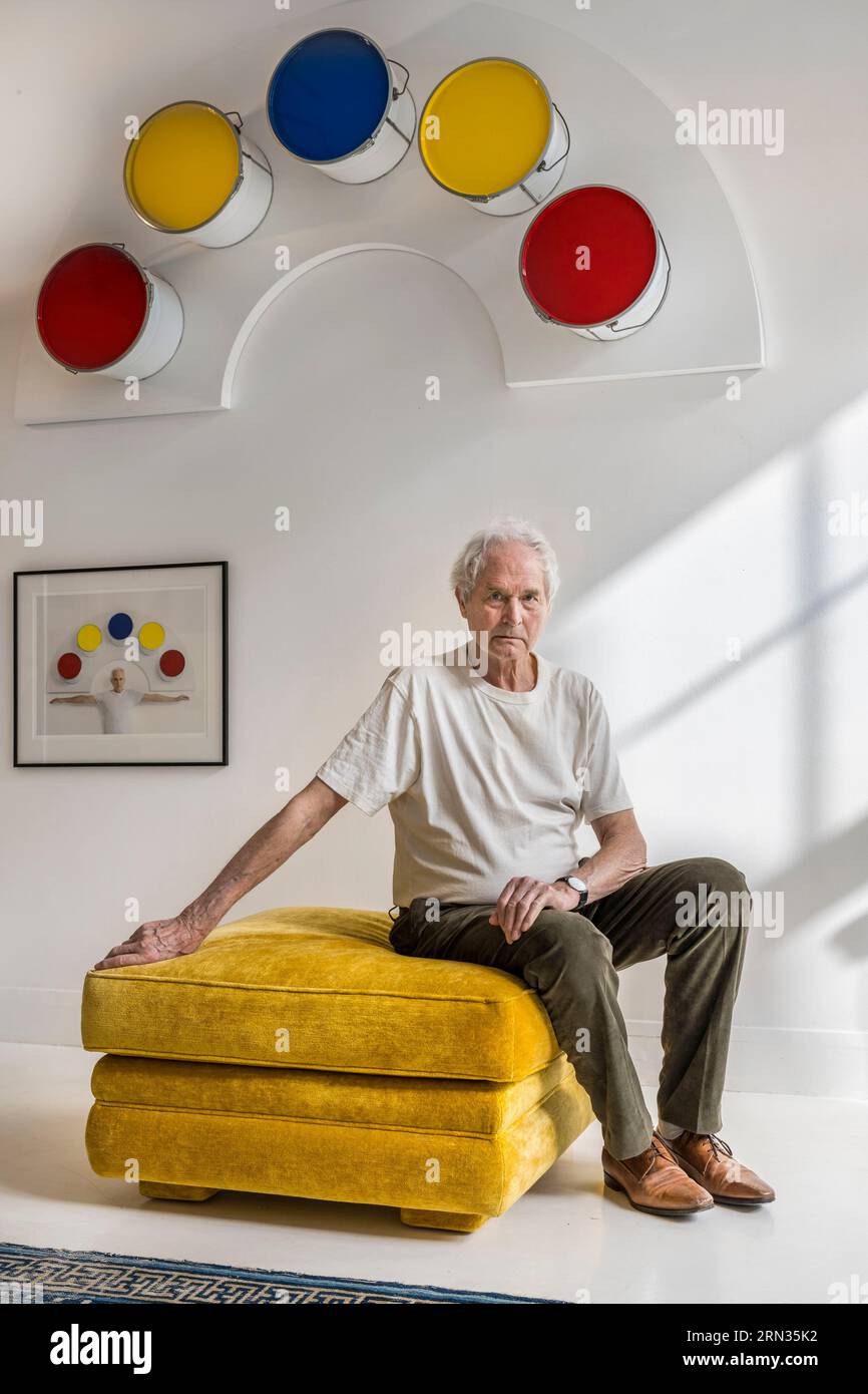 France, Paris, visual artist Jean-Pierre Raynaud in his studio ...