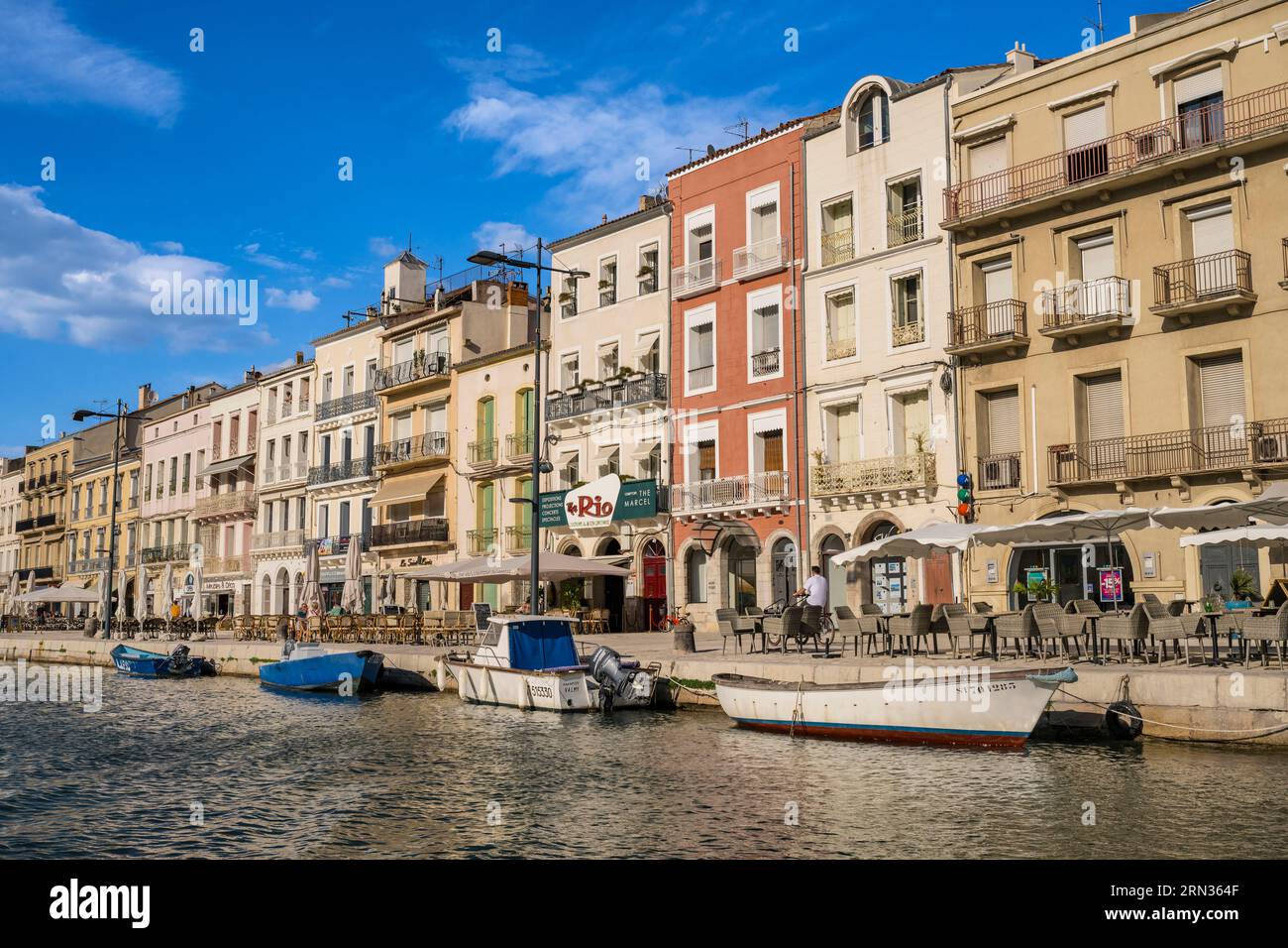 France, Herault, Sete, Canal royal, artist suites The Marcel above the ...