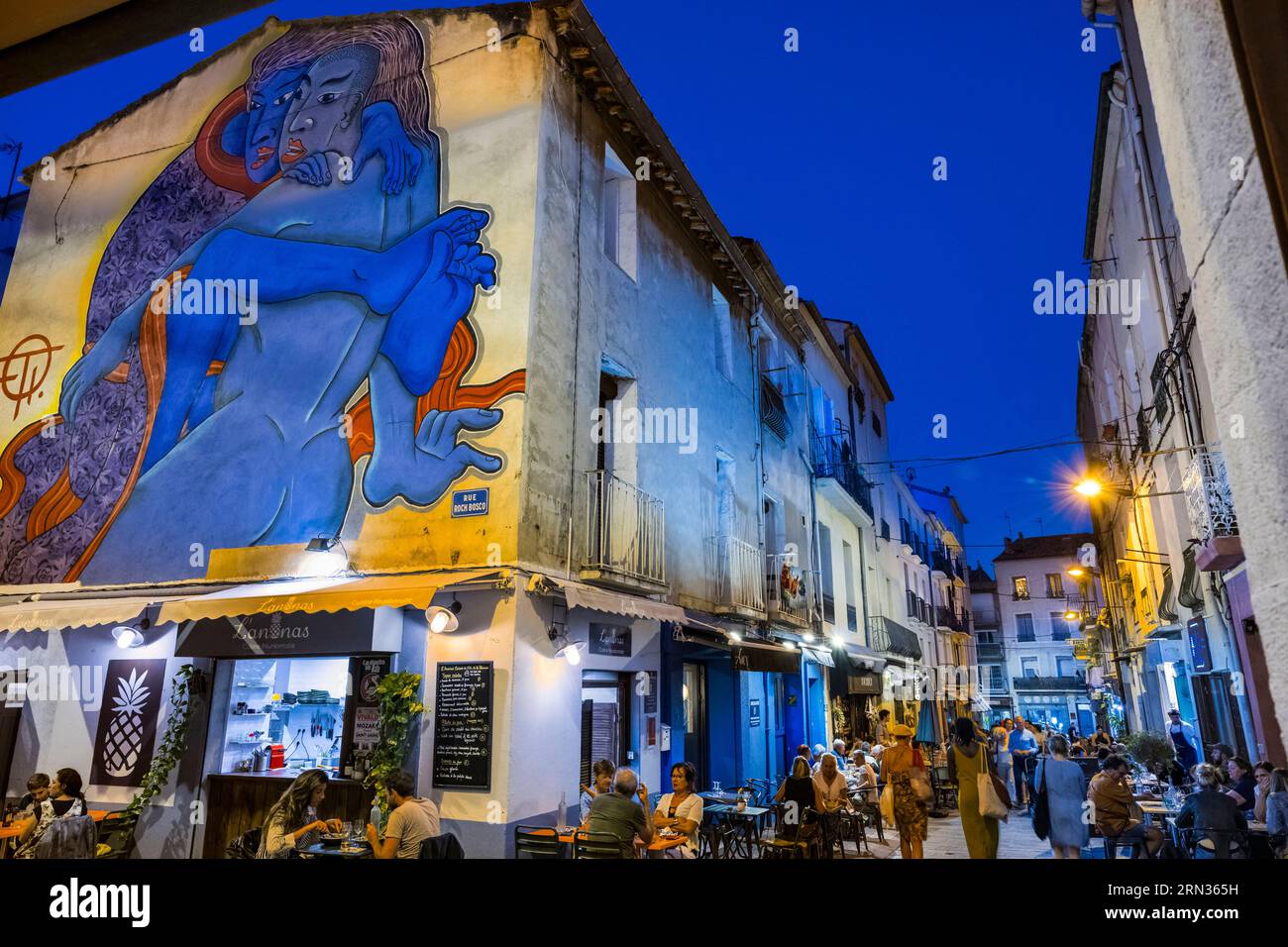 France, Herault, Sete, mural fresco which is part of the MACO (Musee à ...