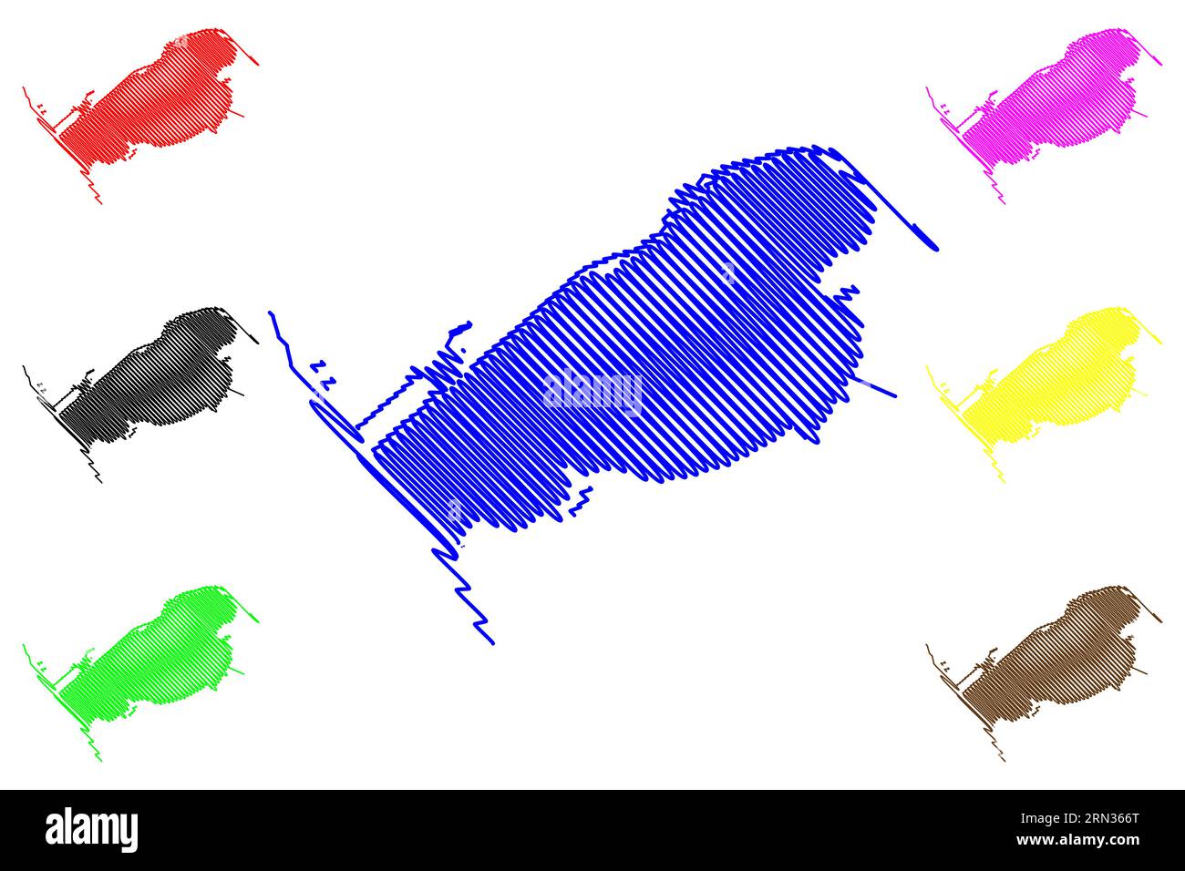 Lake Mariout (Africa, Arab Republic of Egypt) map vector illustration ...