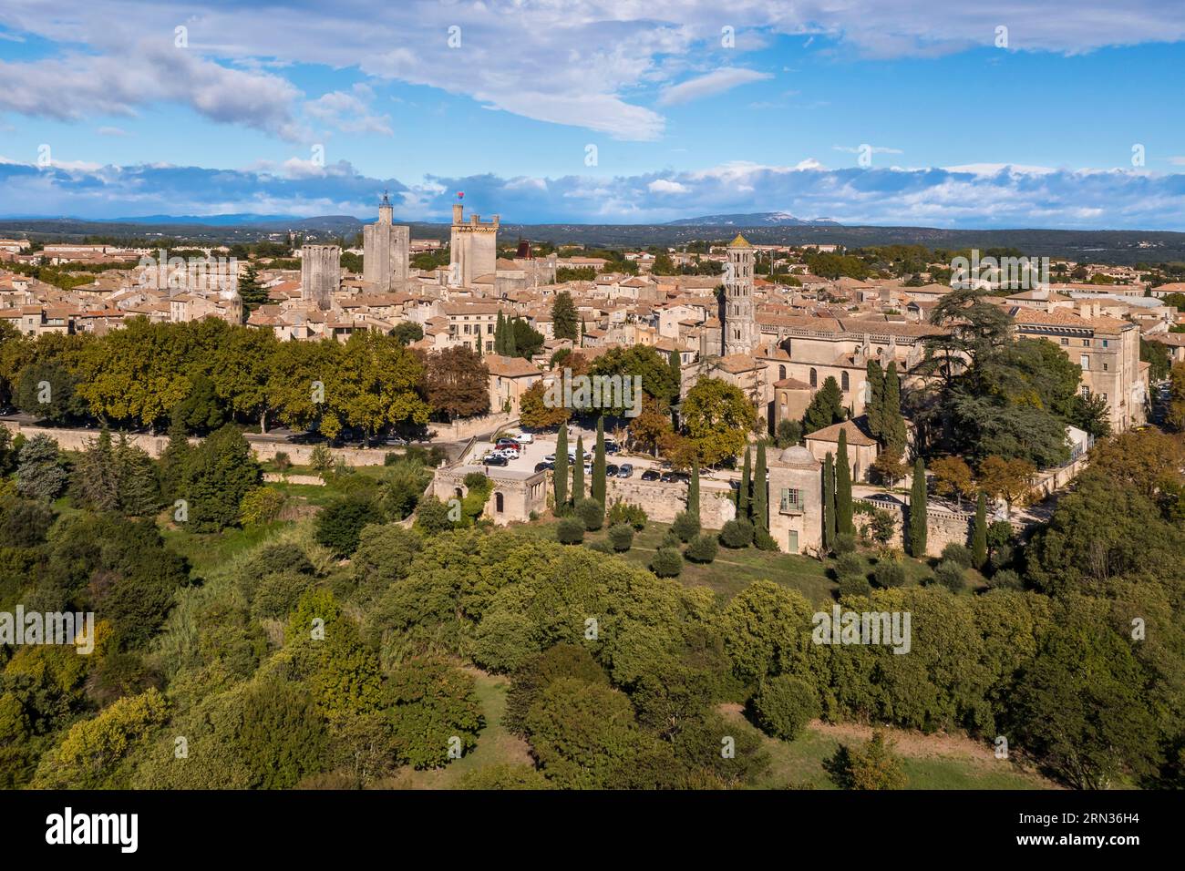 France, Gard, Uzès, the King's tower, the Eveché tower, the Ducal ...