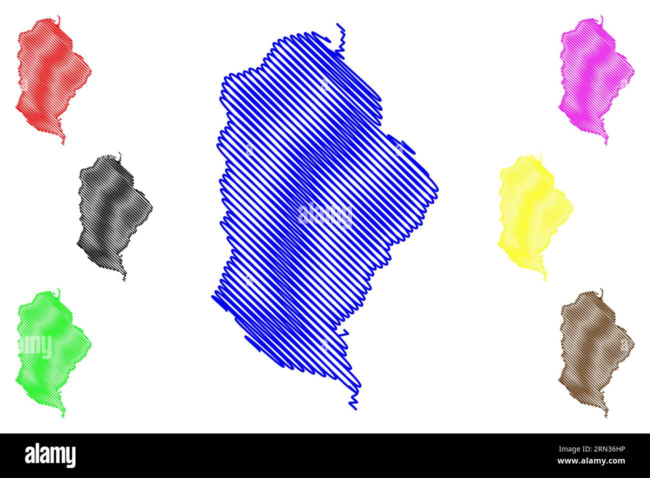 Lake Malombe (Africa, Republic of Malawi) map vector illustration ...