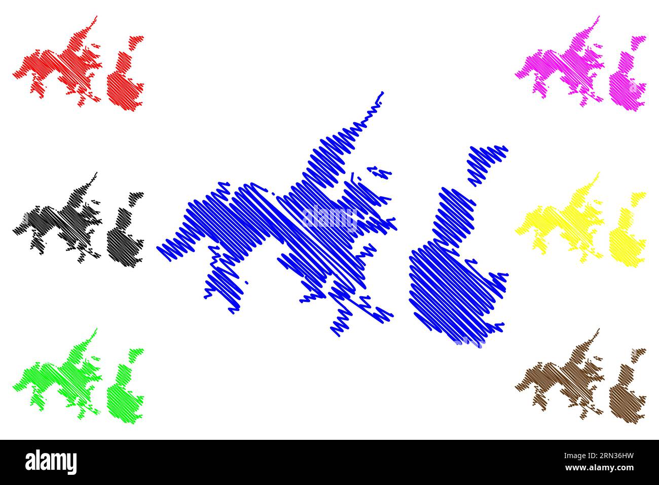 Lake Makadikadi Basin (Africa, Republic of Botswana) map vector ...