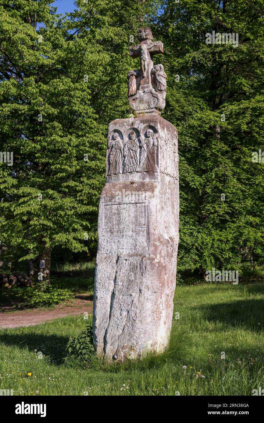 France, Moselle, Meisenthal, the Breitenstein (large stone) also known ...
