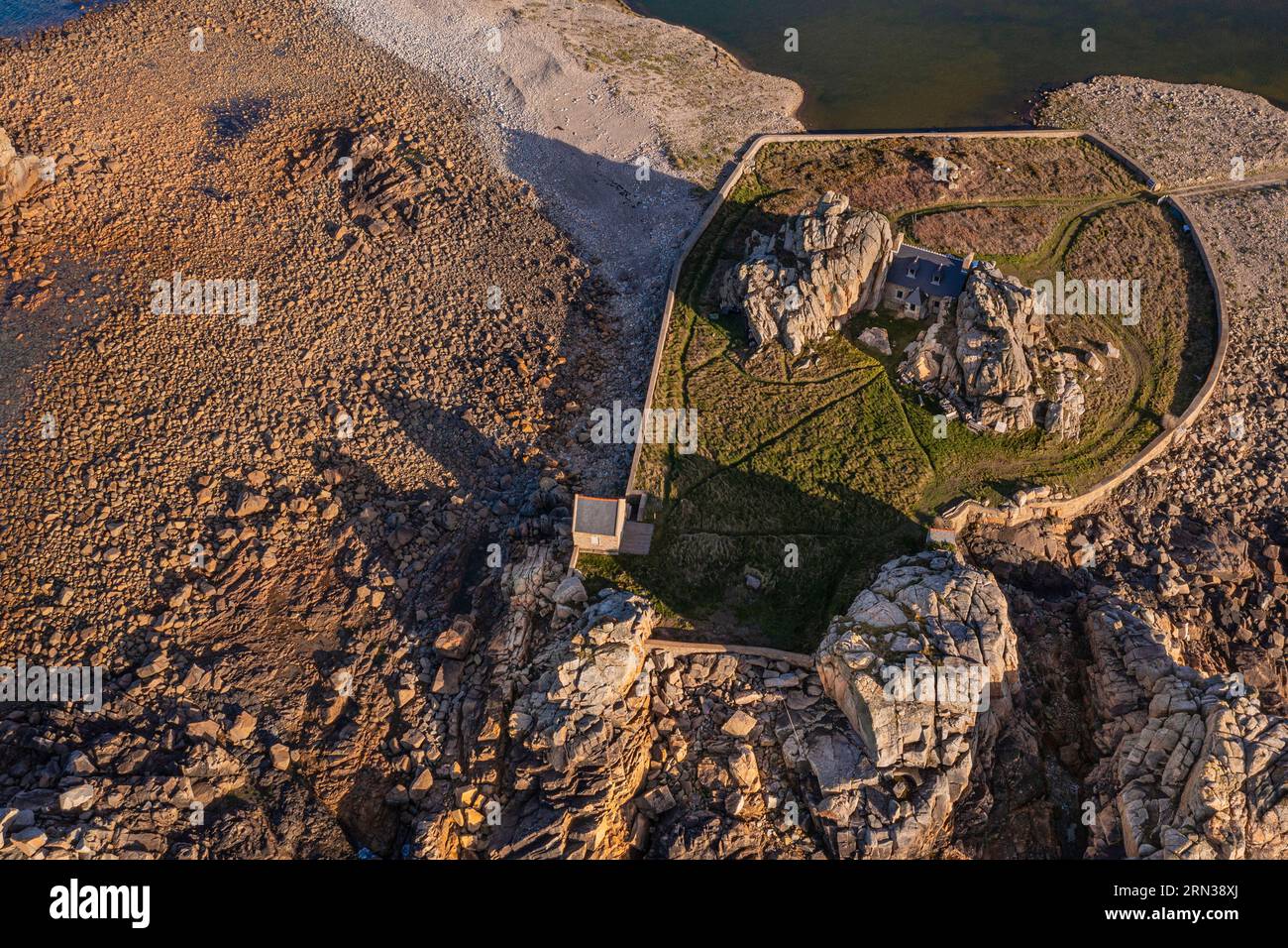 France, Cotes-d'Armor, Cote d'Ajoncs, Plougrescant, site of the ...