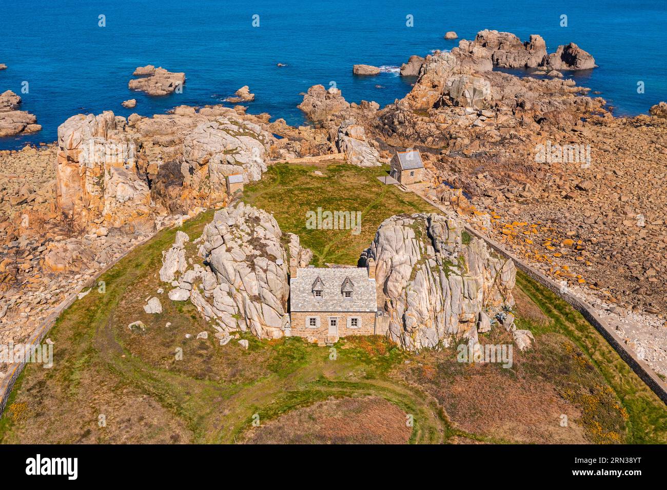 France, Cotes-d'Armor, Cote d'Ajoncs, Plougrescant, site of the ...