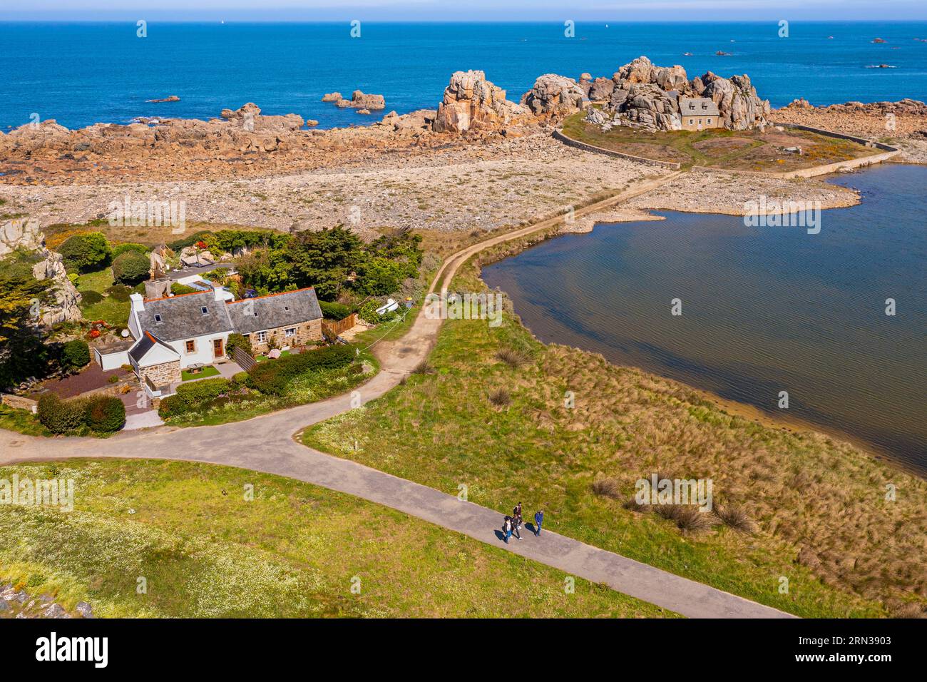 France, Cotes-d'Armor, Cote d'Ajoncs, Plougrescant, site of the ...