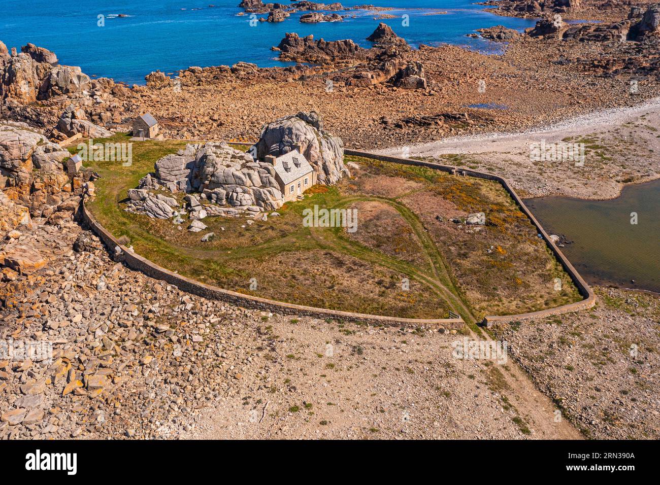 France, Cotes-d'Armor, Cote d'Ajoncs, Plougrescant, site of the ...