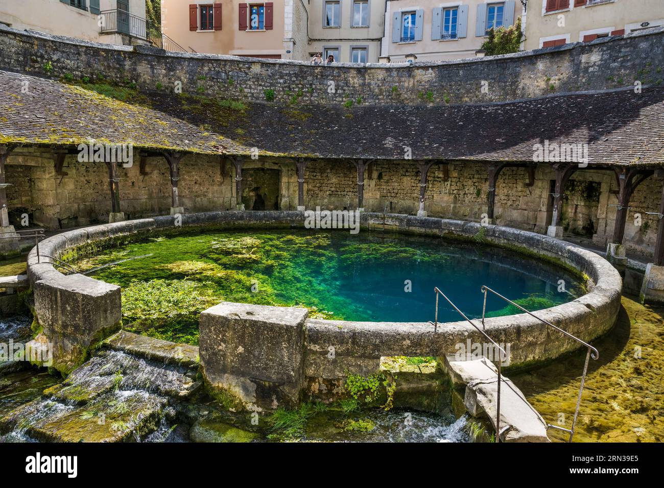 France, Yonne, Tonnerre, washhouse of the Fosse Dionne, circular basin ...