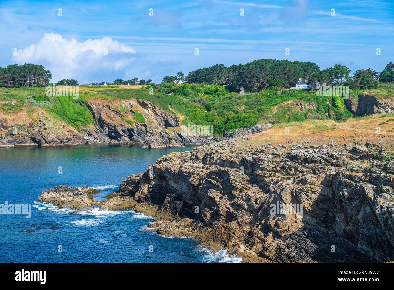 France, Morbihan, Belle Ile en Mer, Bangor, the wild coast along the GR ...