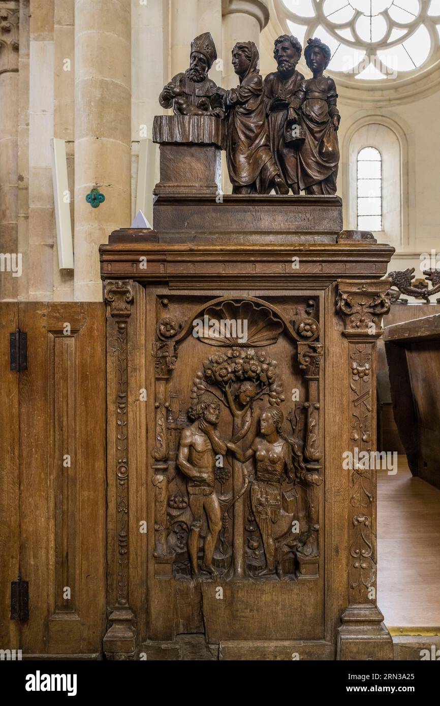 France, Yonne, Montreal (Burgundy), the 12th century Romanesque Notre ...