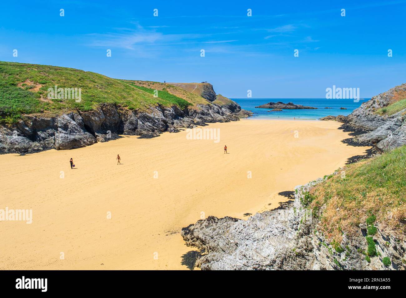 France, Morbihan, Belle Ile en Mer, the wild coast, Bangor, Vazen beach ...