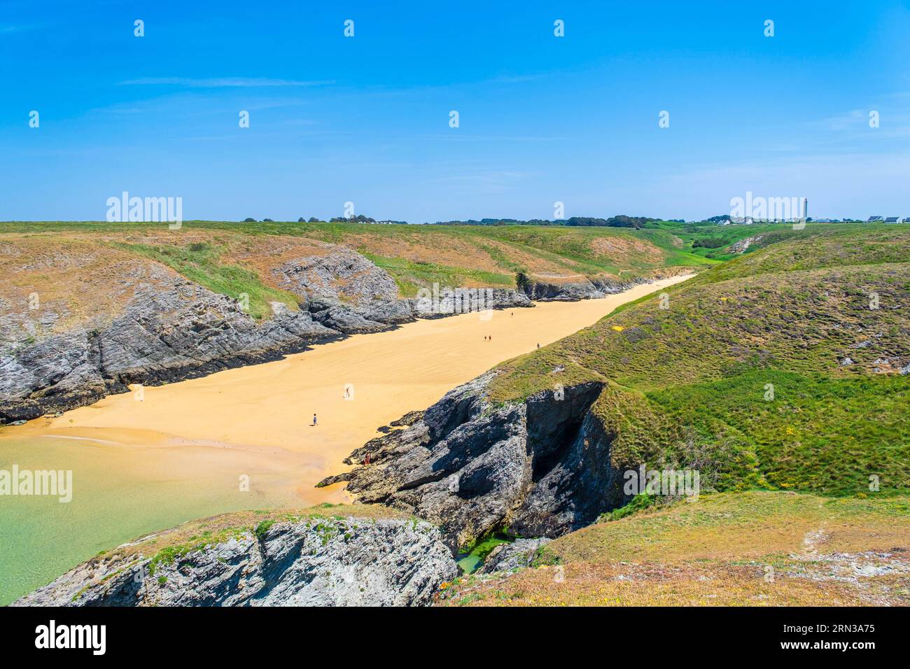 France, Morbihan, Belle Ile en Mer, the wild coast, Bangor, Vazen beach ...