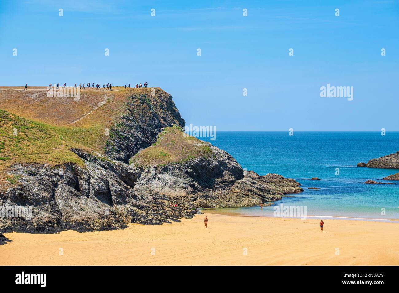 France, Morbihan, Belle Ile en Mer, the wild coast, Bangor, Vazen beach ...