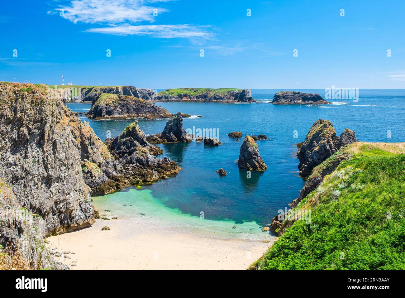 France, Morbihan, Belle Ile en Mer, Bangor, the wild coast along the GR ...