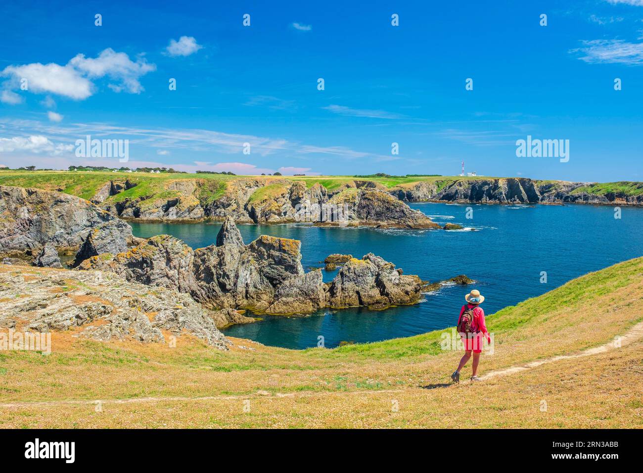 France, Morbihan, Belle Ile en Mer, Bangor, the wild coast along the GR ...